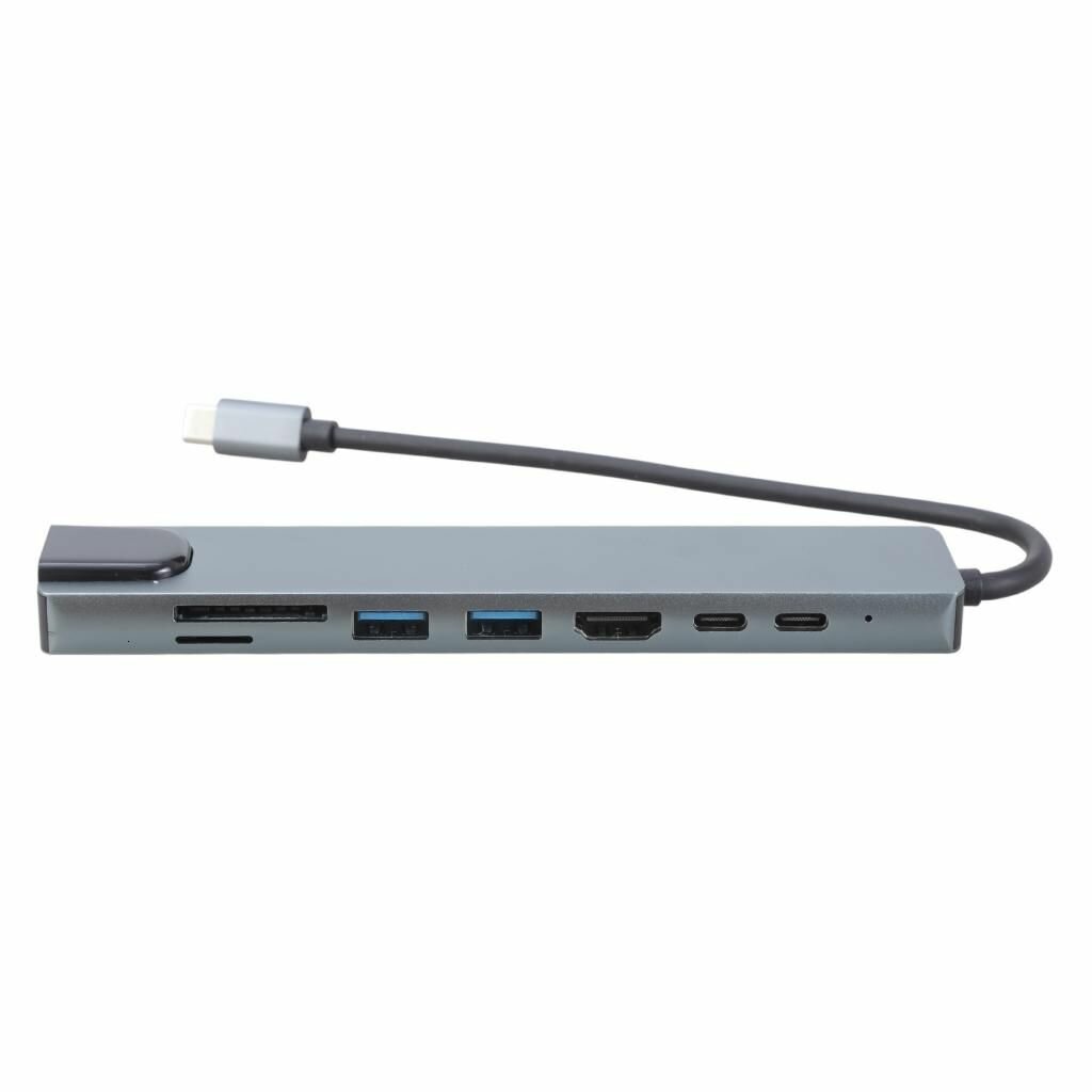 USB-хаб Type-C с HDMI 4K, USB-A, USB-C и Ethernet, Восемь в одном - 100-метровый порт