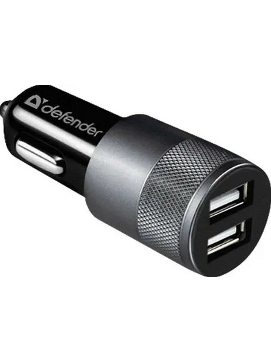 Зарядное устройство автомобильное DEFENDER UCA-21 черный/серый (10.5Вт, 2хUSB 5V/2.1А) (83821)