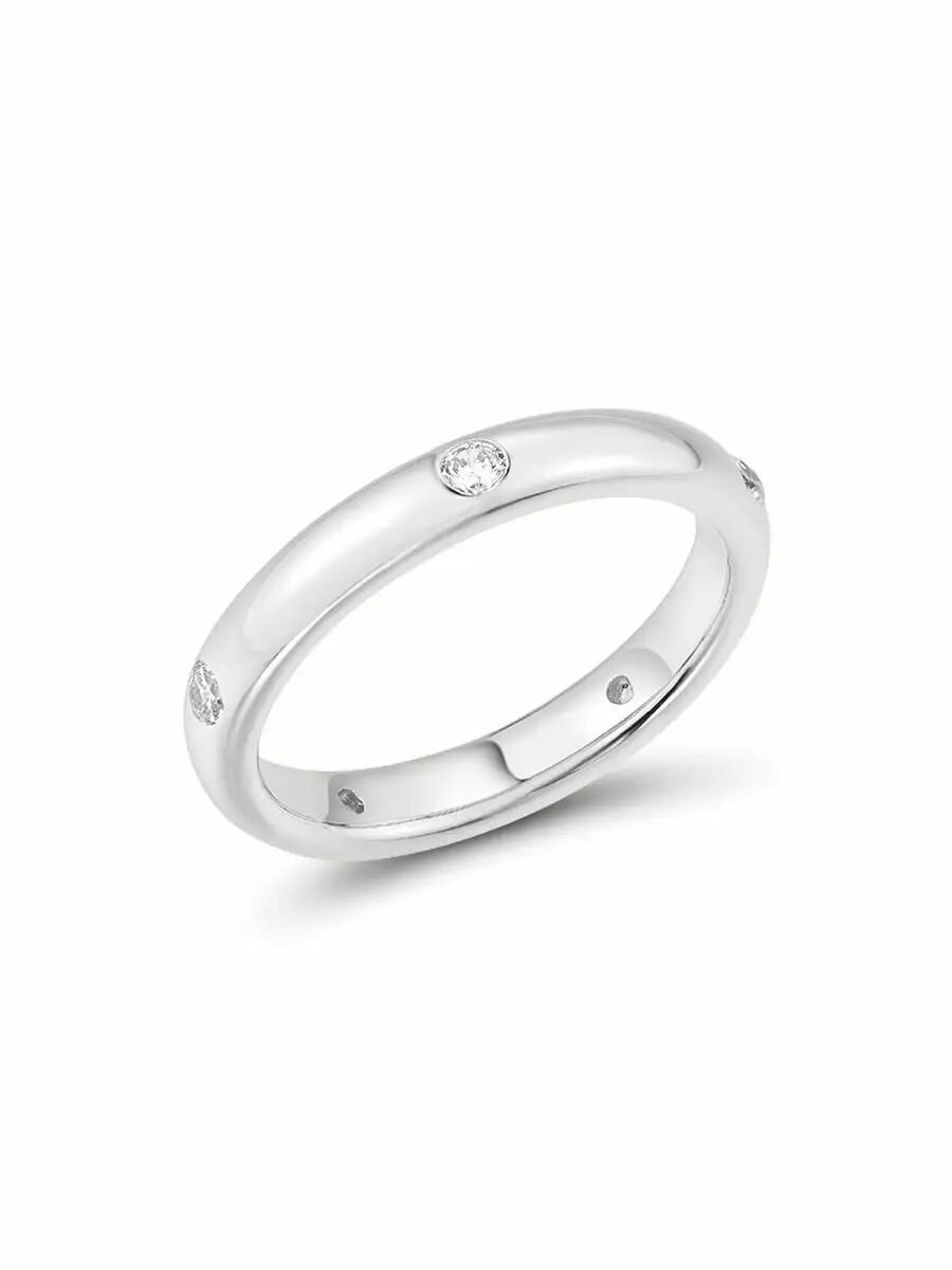 Кольцо, серебро, 925 проба, циркон