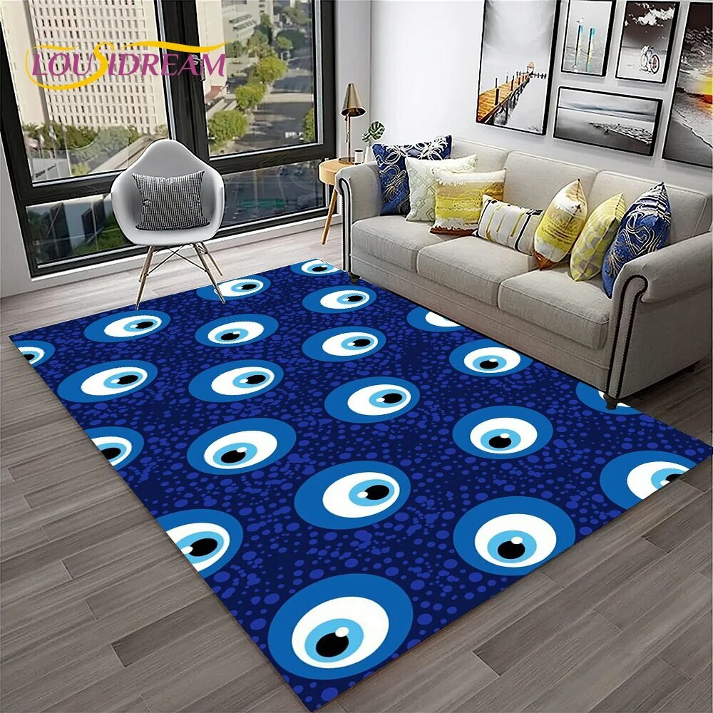 Ковёр с изображением сглаза LOUSIDREAM Синий, 200x160cm, 8