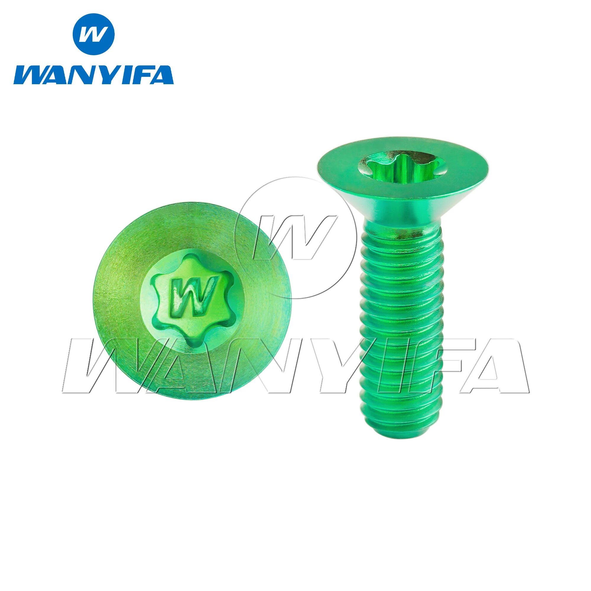 Титановые болты Wanyifa M4/M5 с потайной головкой Torx M5 T20, Green, 40mm