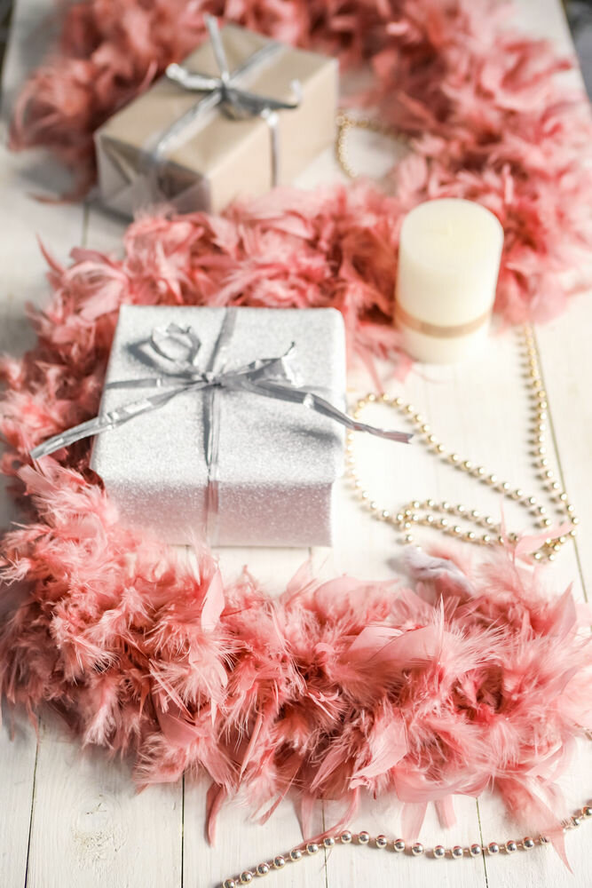 Гирлянда БОА из перьев, розовый бархат, 184 см, Kaemingk 728898-1