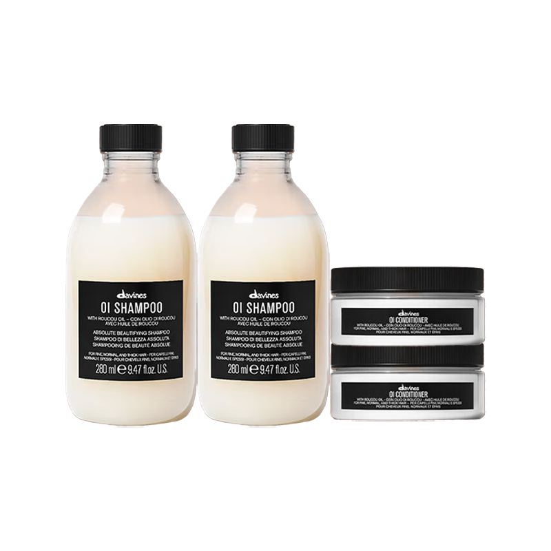 Набор унисекс DAVINES OI шампунь + бальзам 280 мл + 250 мл увлажняющий очищающий разглаживающий