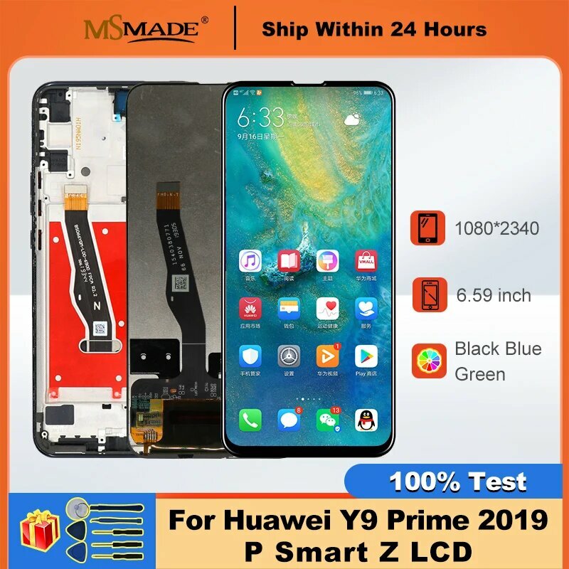 Для Huawei P Smart Z ЖК-дисплей Y9 Prime 2019, дигитайзер сенсорного экрана в сборе для Huawei P Smart Z, запасная часть дисплея