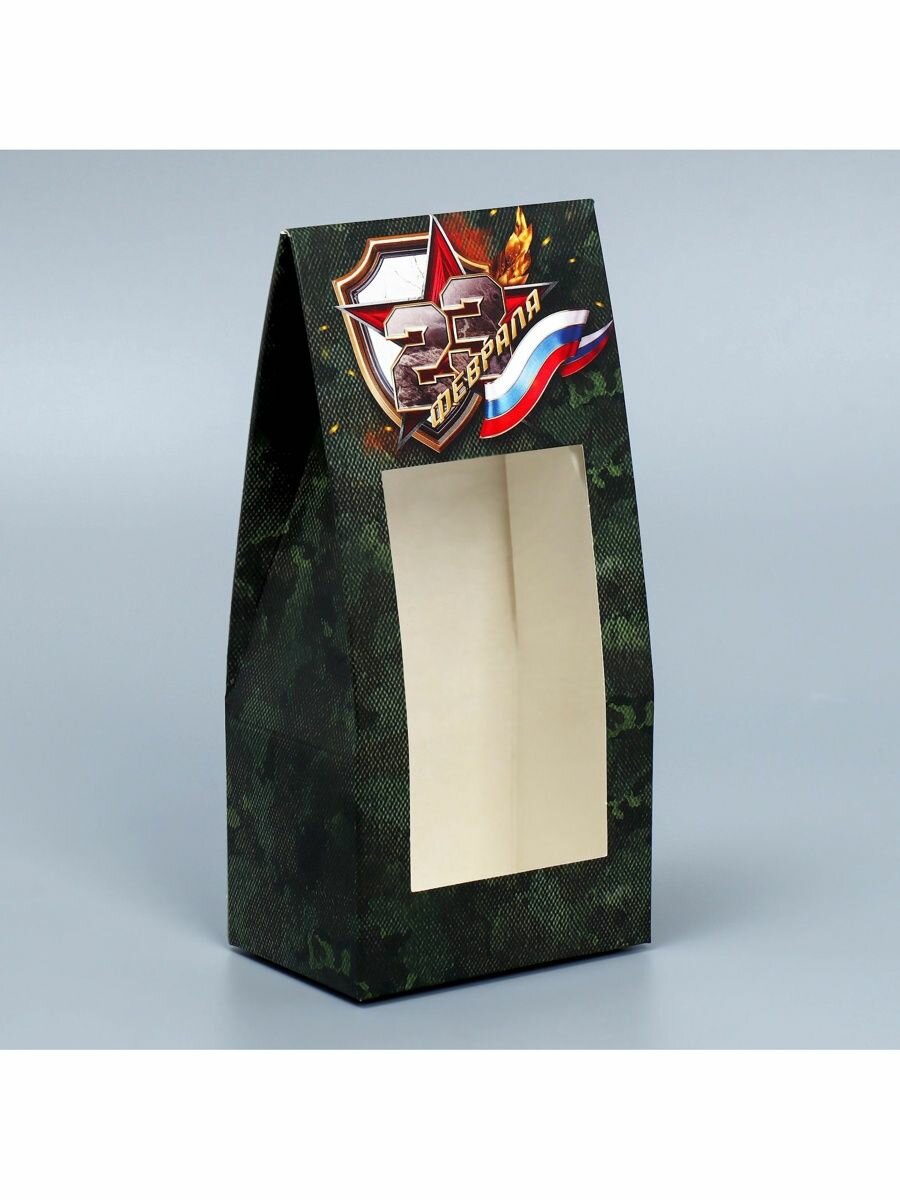 Набор кондитерских коробок складных 5 шт. , упаковка 23 февраля , 9 х19 х 6 см