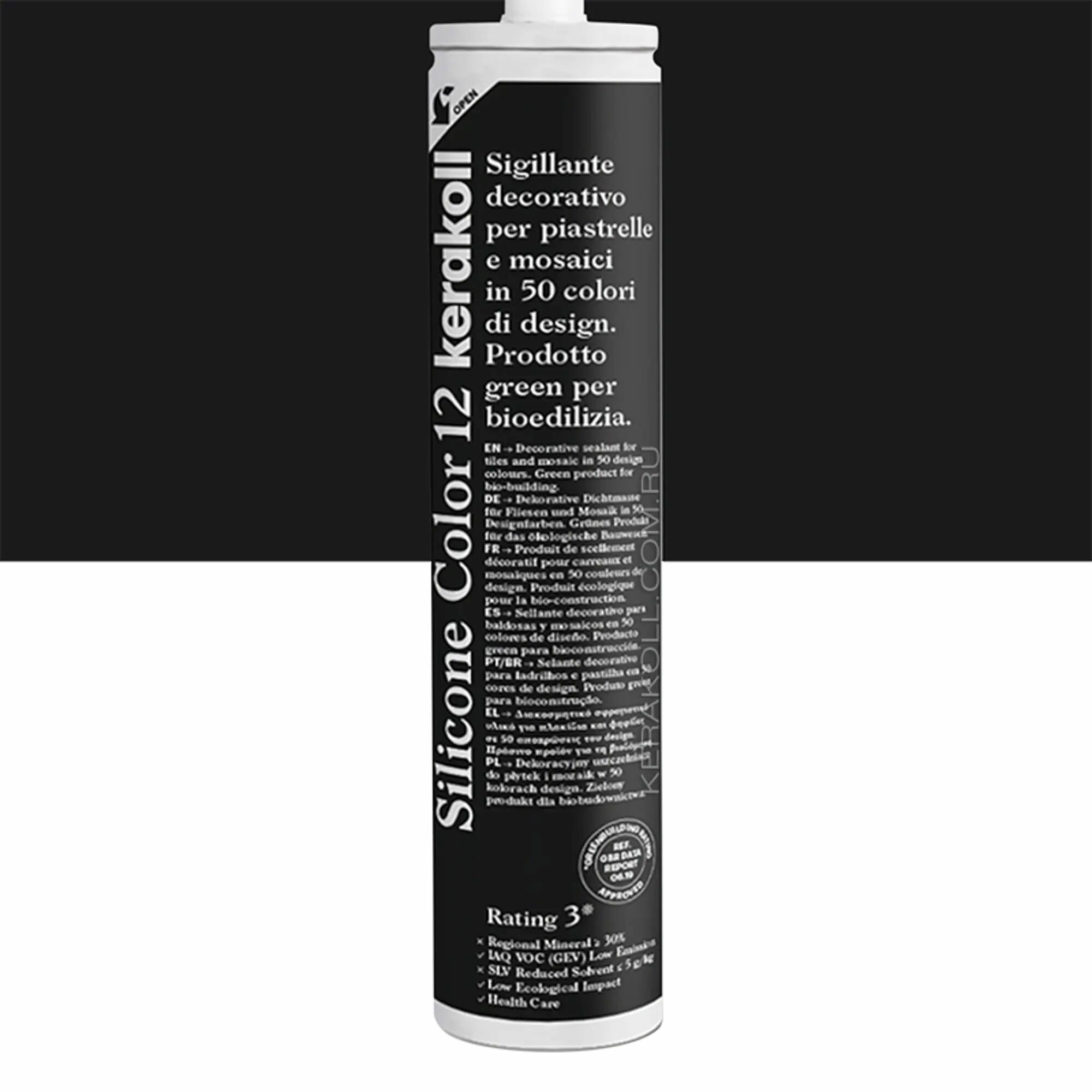 Герметик KERAKOLL SILICONE COLOR (50 цветов Design), Цвет 12 (Черный) 310 мл.