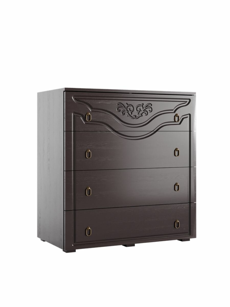 Комод Престиж МДФ 850х910х446, Венге/Шоколад, 4 ящика, МИФ