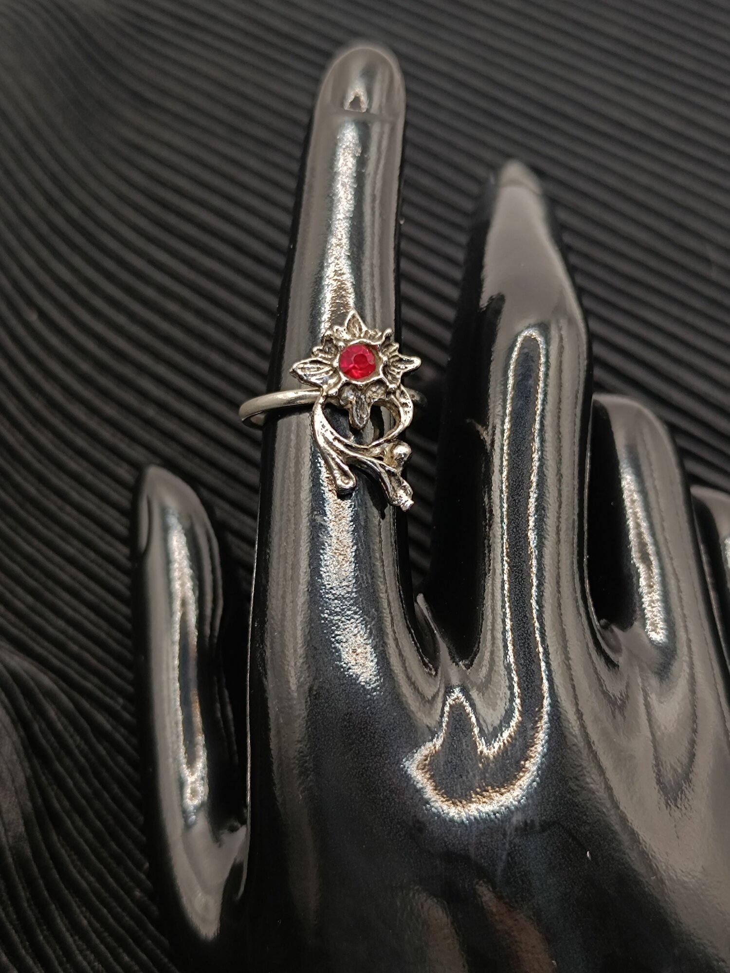 Винтажное кольцо, серебрение, размер 18.