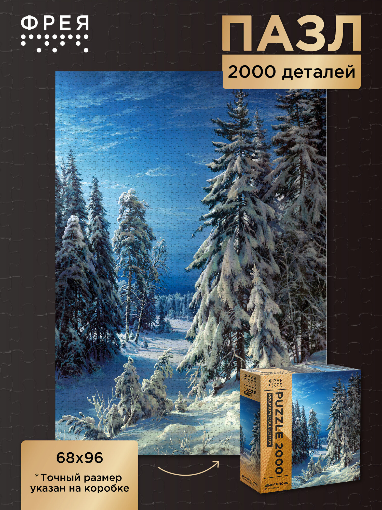 Пазл фрея Премиум 2000 элементов TOP-PZL-2000/03 Зимняя ночь