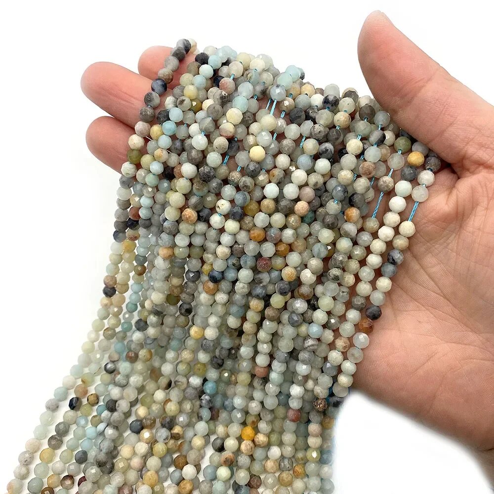 Бусины из полудрагоценных камней 2мм 3мм 3mm about 110pcs, Amazonite