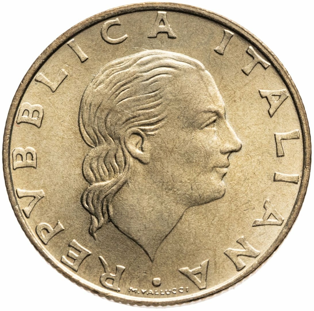 Италия 200 лир lire 1994 180 лет карабинерам, Бронза, в сохранности AU-UNC