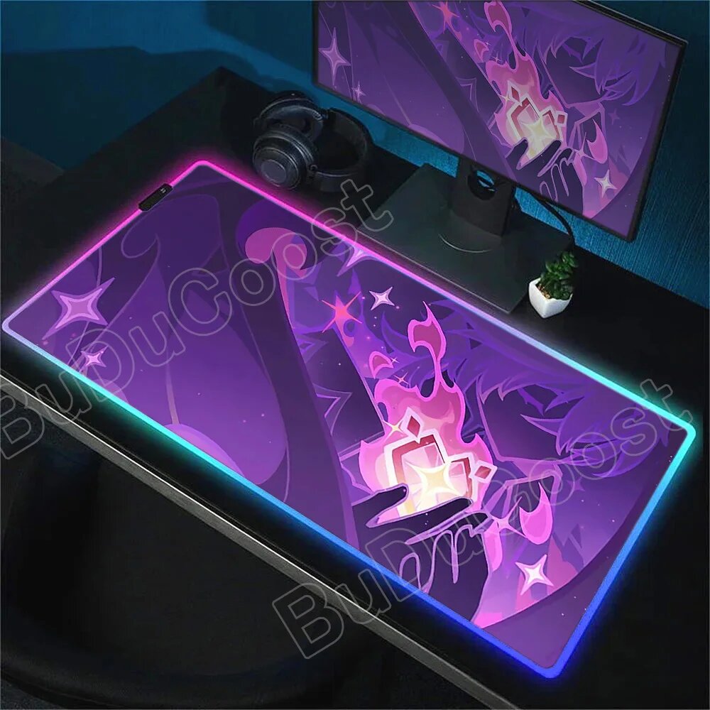 RGB коврики для мыши Genshin Impact Durin Фиолетовый, RGB900x400x3mm, RGB4
