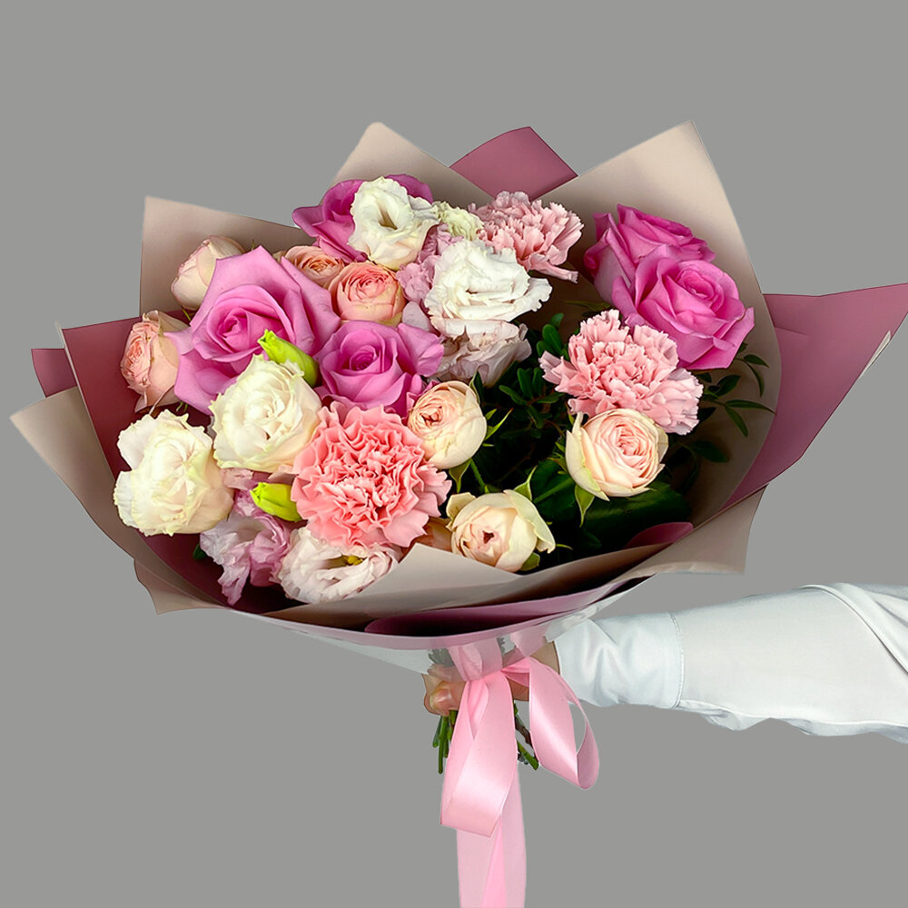 Букет цветов "Розовая карамель"