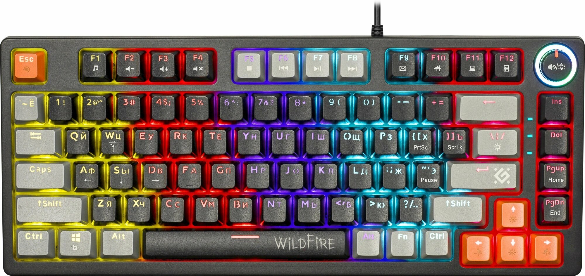 Клавиатура Defender GK-213 механическая черный/серый USB Multimedia for gamer LED (45213) кабель 1.5м