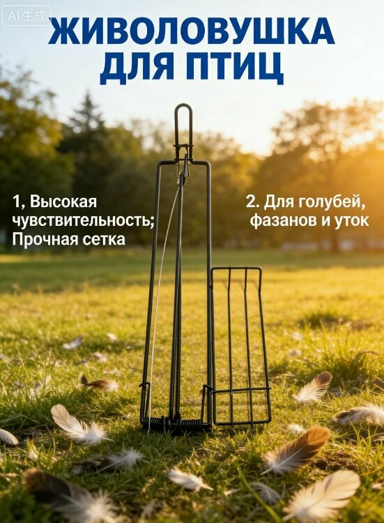 Ловушка для птиц живоловушка для голубей фазанов и уток складная для охоты кемпинга и сада 40см