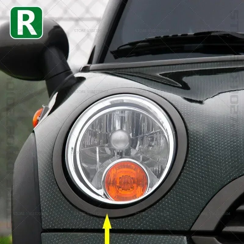 Накладка на фару Mini R55/56/57/58/59, R Black, 51137149906