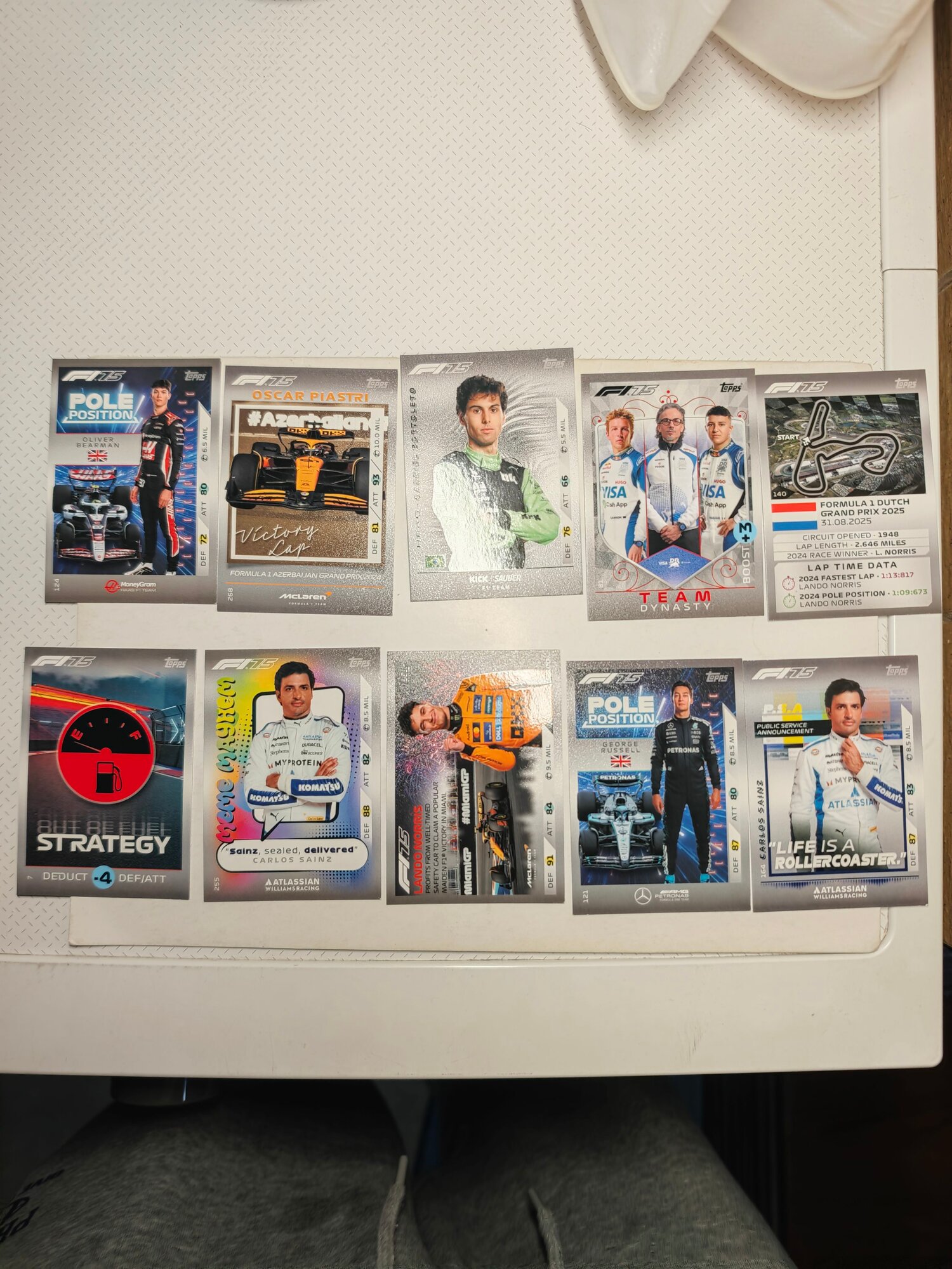 Набор стандартных коллекционных карточек Topps 2025 Tubro Attax F1