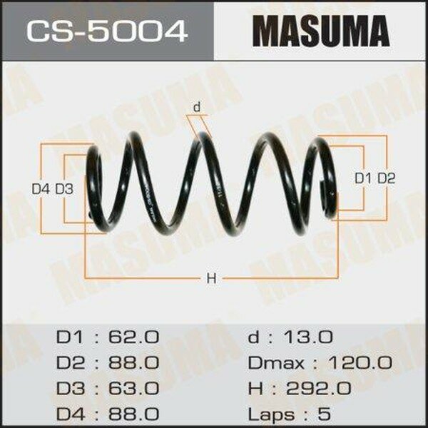 Пружина подвески задняя MASUMA CS-5004 Honda Jazz-1.2, 1.4, Gdi 02->
