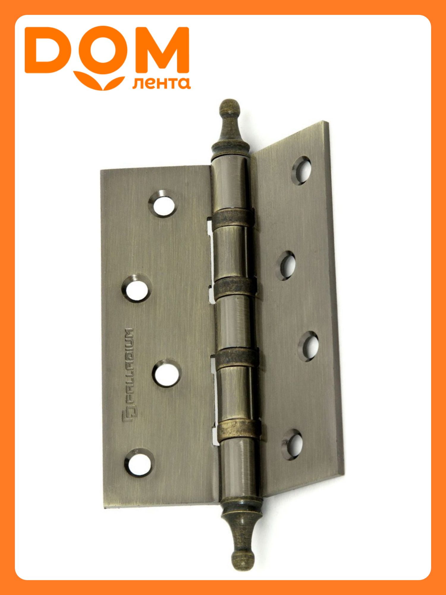 Дверная петля универсальная врезная Palladium 100х75х2,5 мм античная бронза