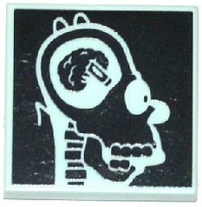 Деталь Lego 3068pb0926 Tile 2 x 2 with Simpsons Homer's Head X-Ray Pattern