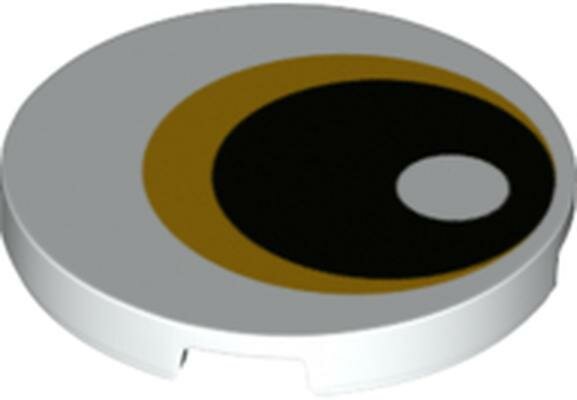 Деталь Lego 67095pb018 Tile, Round 3 x 3 with Bright Light Orange and Black Eye Pattern