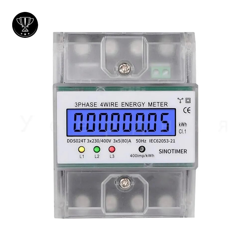 GM 3-фазный 4-проводный счетчик энергии 220 / 380V 5-80A Энергопотребление Счетчик электросчетчик