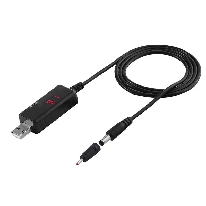 USB-кабель питания постоянного тока 5 В до 9 В 12 В для зарядки роутера, Wi-Fi адаптера, USB-модуля повышения напряжения, преобразователя через внешний аккумулятор (Powerbank)