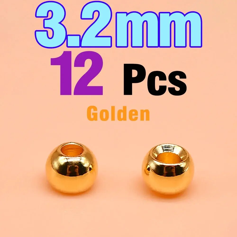 Бусины для мух Golden 3.2mm, 12 шт.