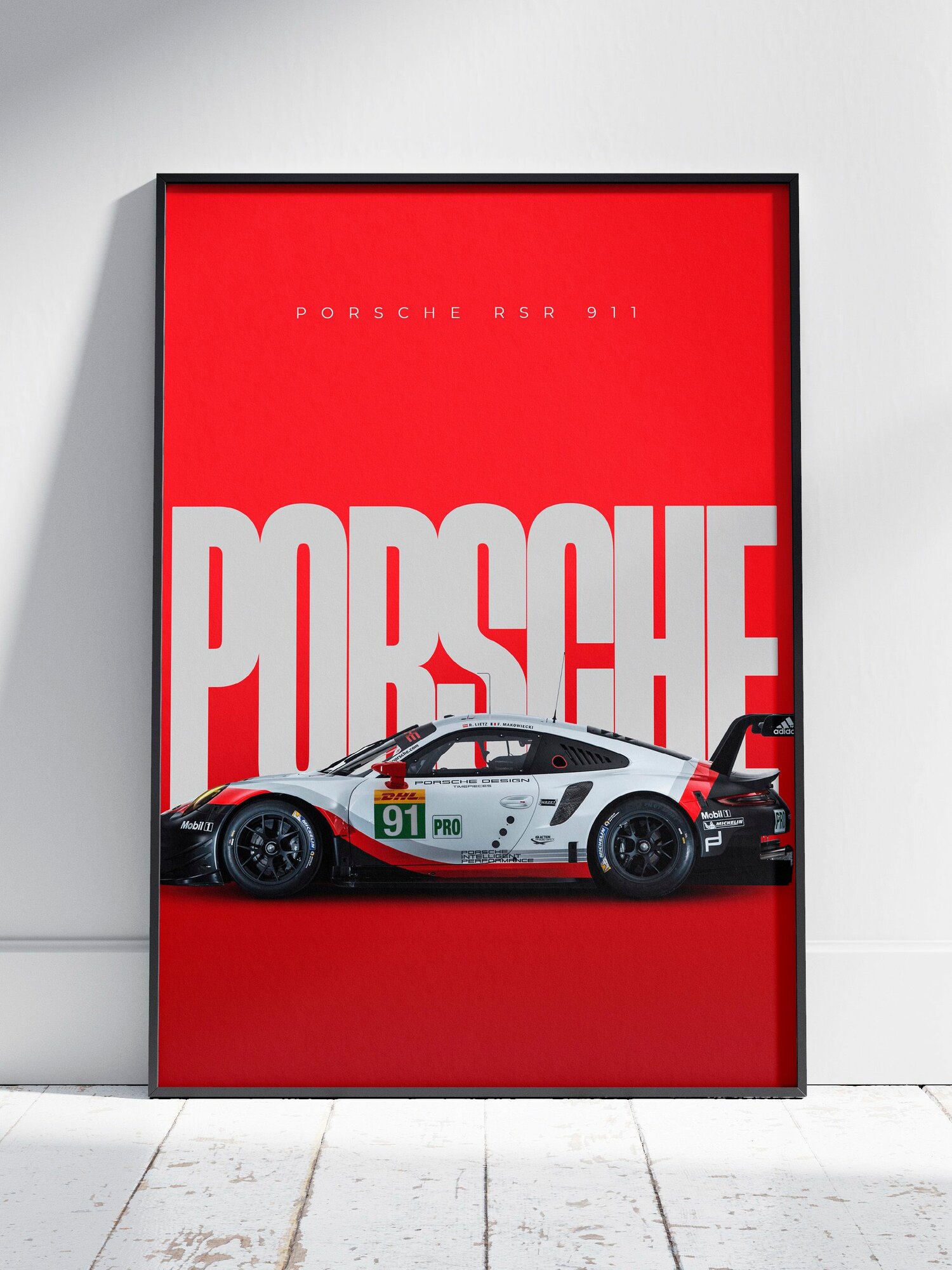 Плакат на стену для интерьера Марки Машин (Порше - Porsche 4) - Постер по автопроизводителям формата A4 (21x30 см)