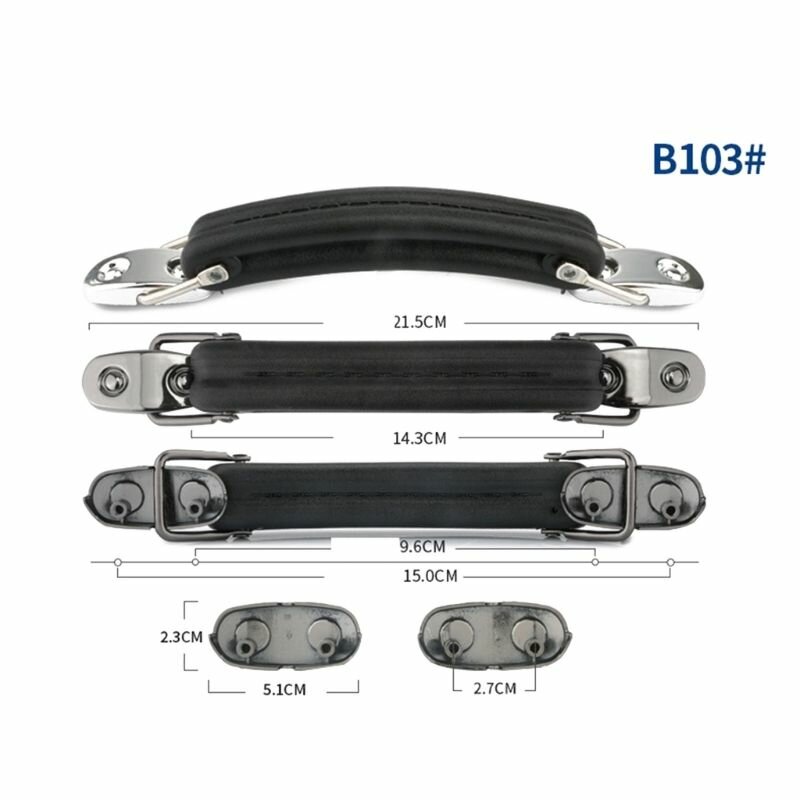 Ручка для чемодана B103 — запасная пластиковая ручка для багажа и кейса, черная, контурная, гладкая, простая в установке