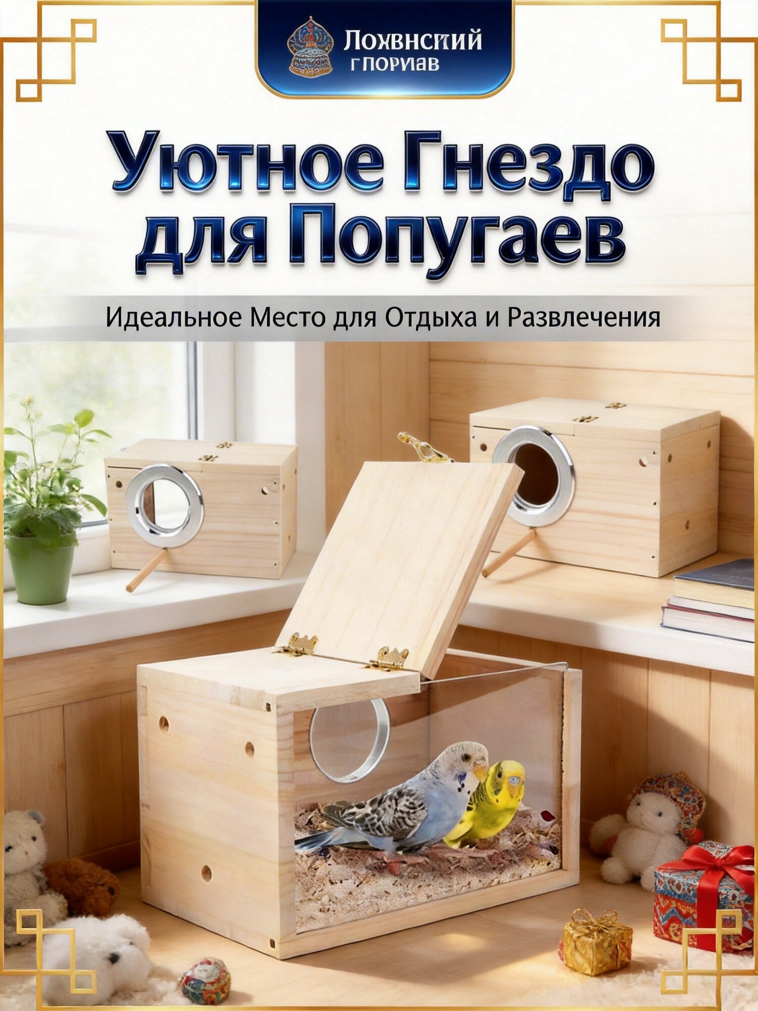 Прозрачный домик для попугаев из натурального дерева, уютное гнездо для неразлучников и волнистых попугайчиков, место для отдыха и размножения