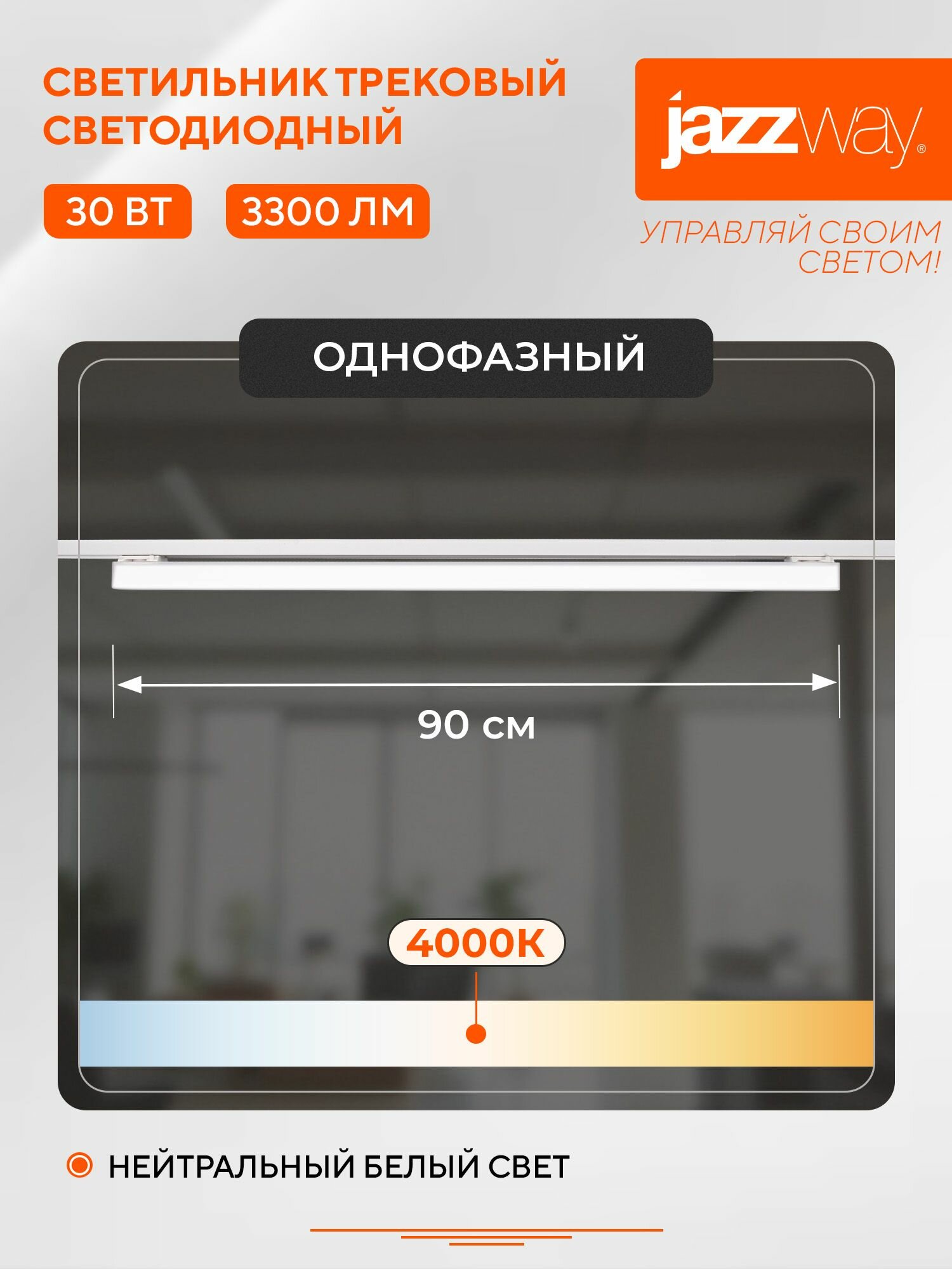Трековый светильник Jazzway PTR 4530 30W 4000K