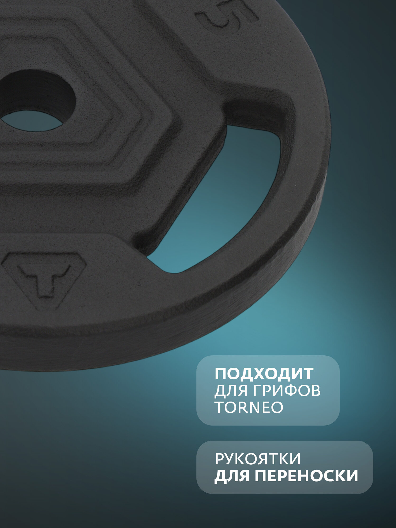 Диск 5 кг чугунный Torneo — фото 1