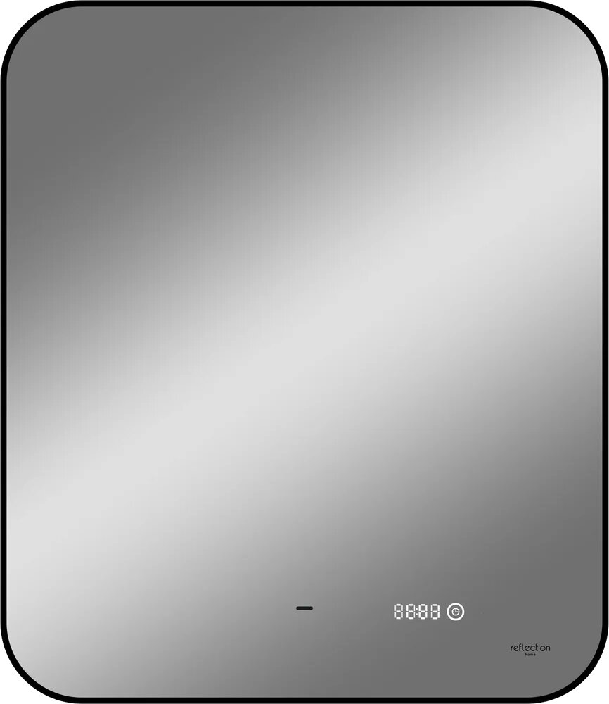 Зеркало Reflexion Black View RF4002BV 60 со светодиодной подсветкой, 60 см, с сенсорным управлением, черное, зеркало настенное в ванную, в современном стиле