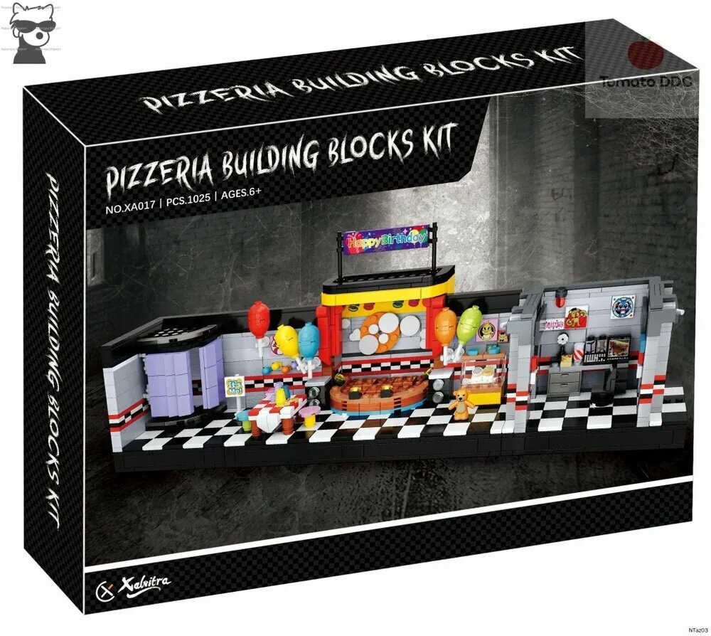 Конструктор Аниматроники фнаф Сцена Пиццерии / Пять ночей у Фредди FNAF Pizzeria Stage building blocks kit совместим с конструкторами лего (1025 деталей) XA017
