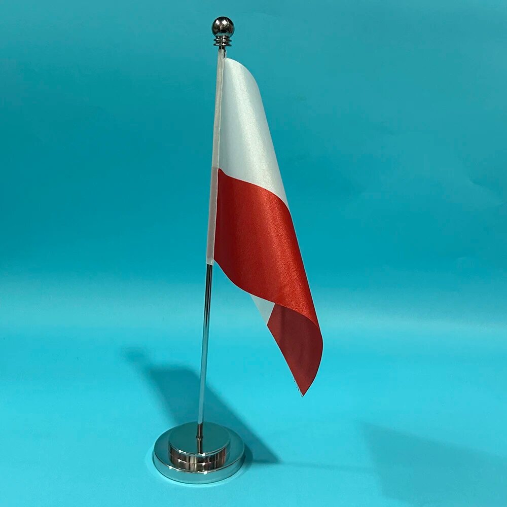 Флаг Польши для стола SKY FLAG 14x21 см Silver metal rod