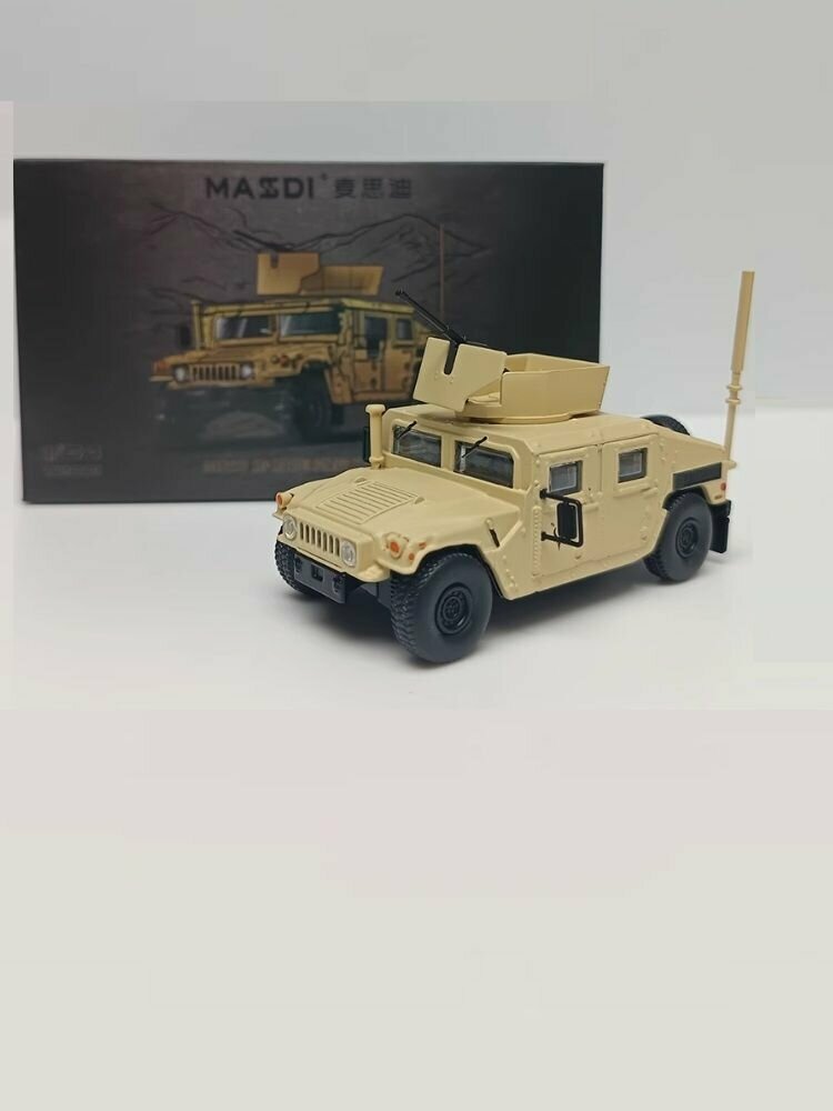 Машинка металлическая модель Masdi 1:64 Hummer H1 Weapons Carrier Desert Yellow