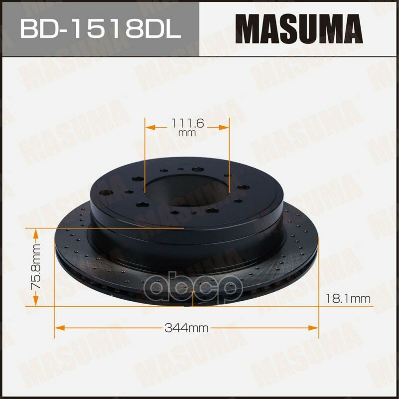 Диск тормозной перфорированный задн. LEXUS LX450D 2015-2024, LEXUS LX570 2007-2024, TOYOTA LAND CRUISER 2007-2021, TOYOTA TUNDRA.