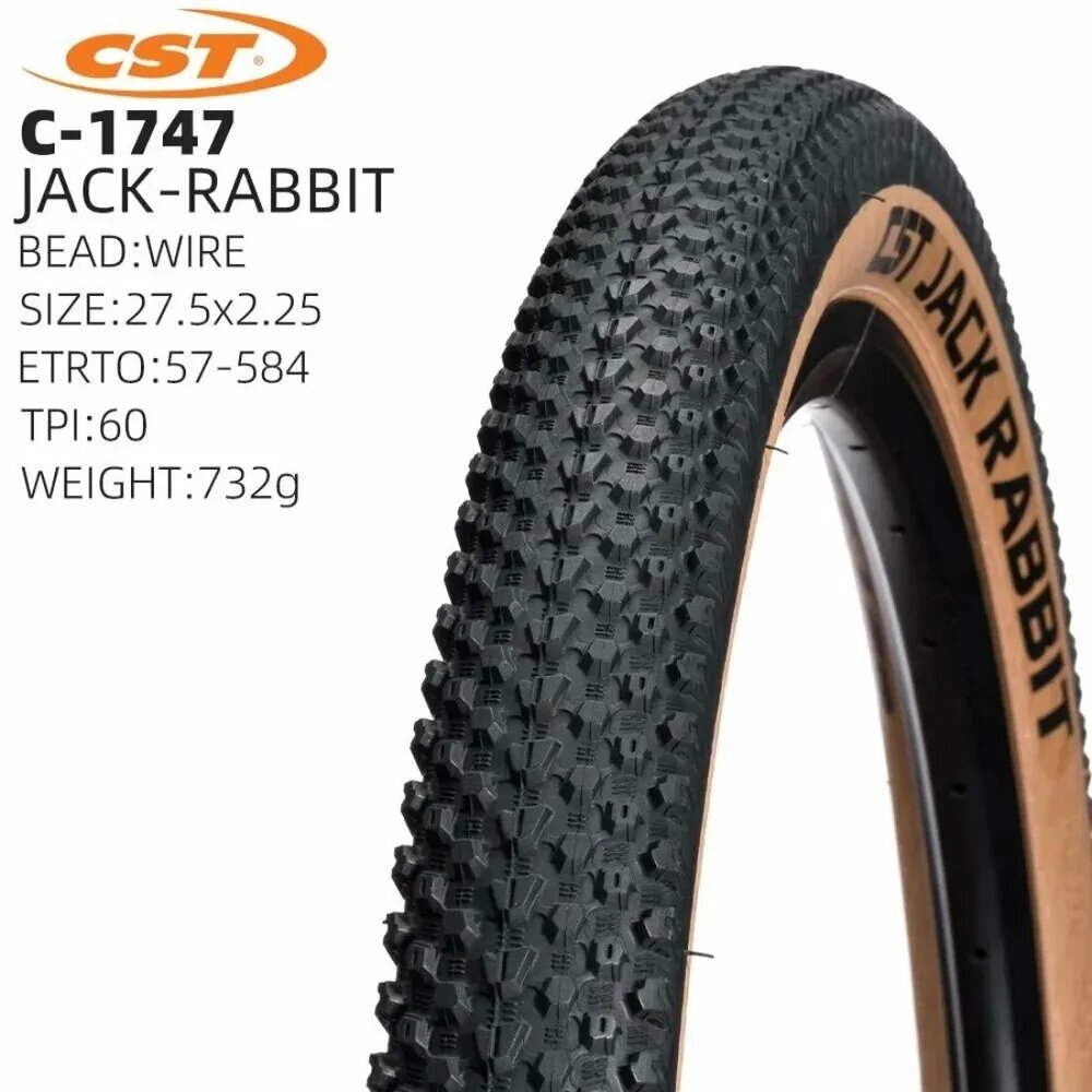 Покрышка CST Jack Rabbit C1747, диаметр колеса:27.5 (дюймы), ширина 2.25