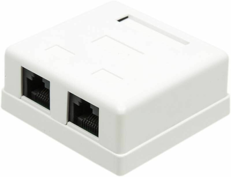 Розетка Lanmaster кат.5E белый 1шт, TWT-SM2-4545-WH