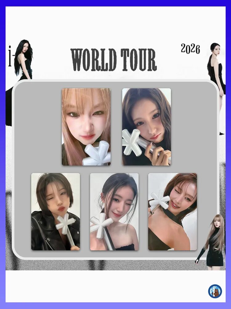Звёздные карточки, (G)I-DLE, мировой тур день 1, с фонарем поддержки в руках