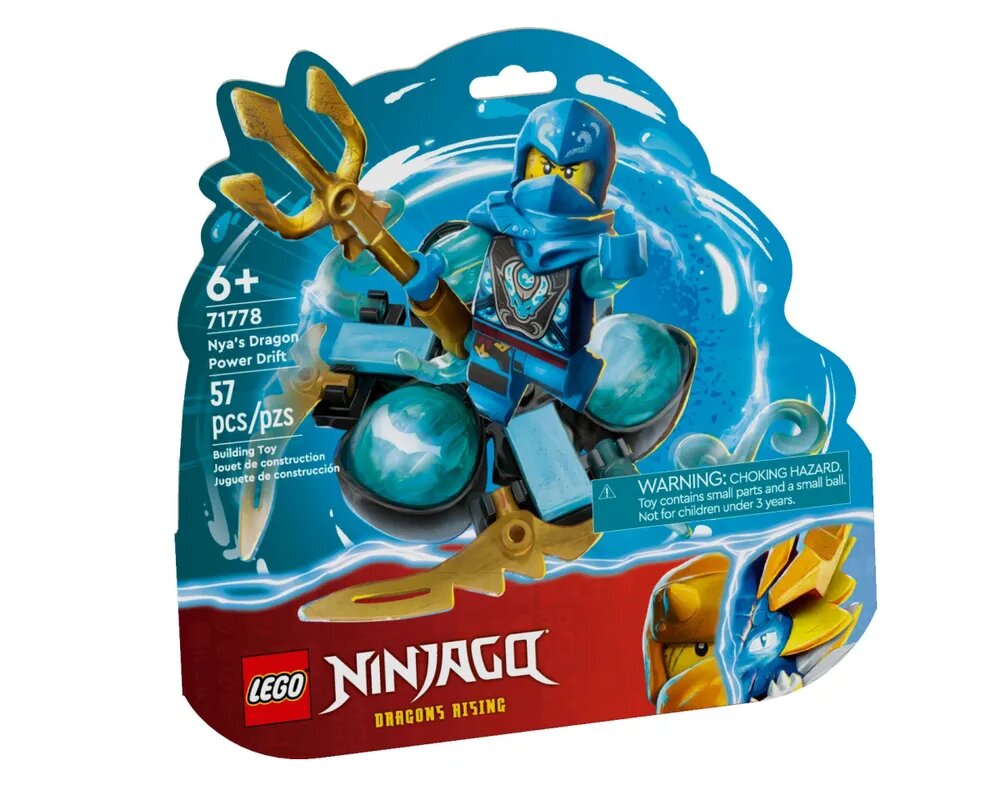 Лего NINJAGO серия, LEGO 71778 Nya Dragon Power Spinjitzu Drift, lego конструктор для мальчика, лего для девочек