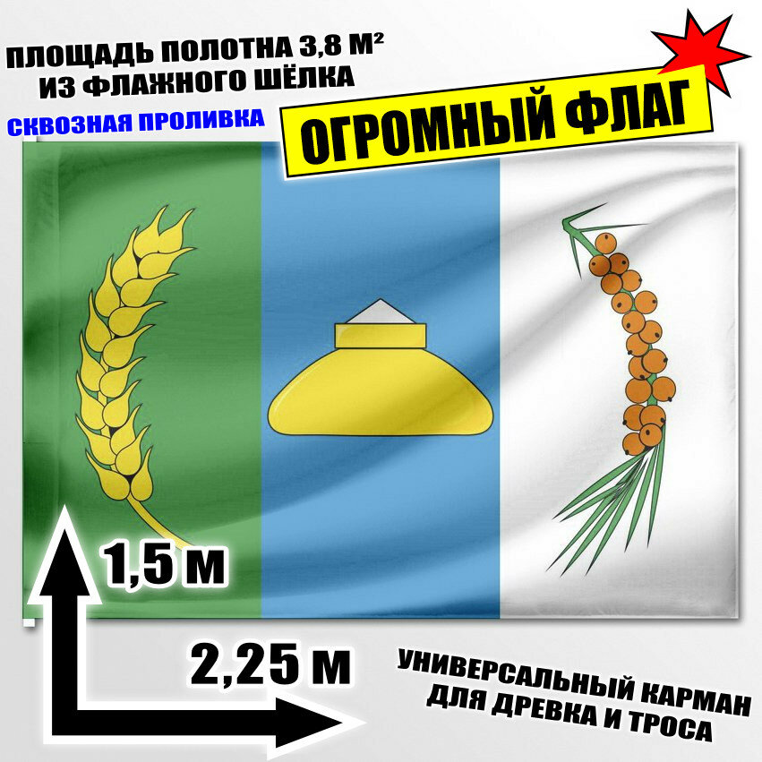 Флаг огромный Новосибирского района 225x150 см