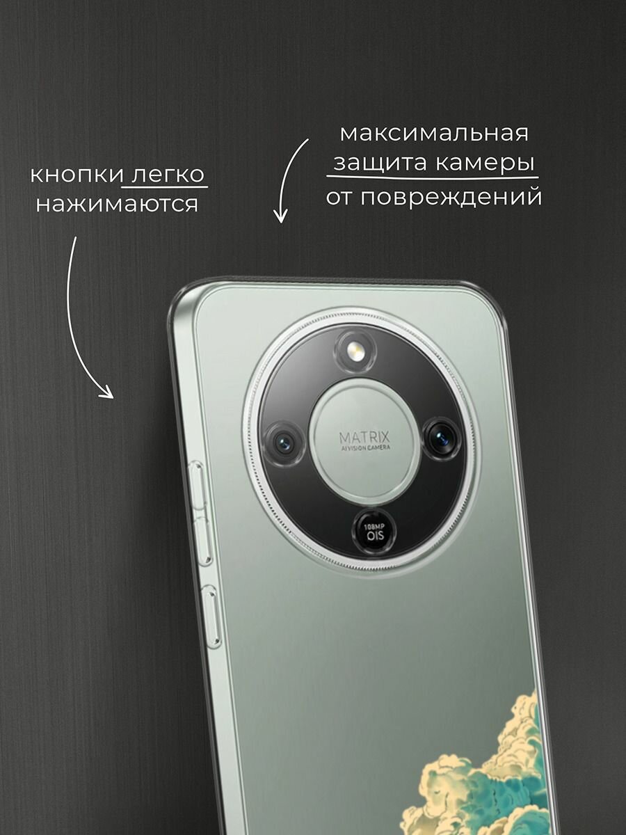 Чехол на Honor X9d / Хонор X9d с принтом Ночное небо и облака, прозрачный — фото 1
