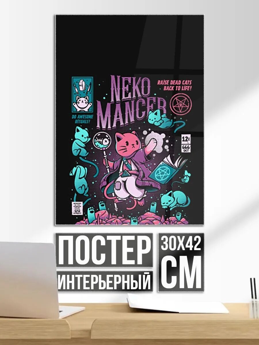 Постер на стену Cat Necromancer - волшебник