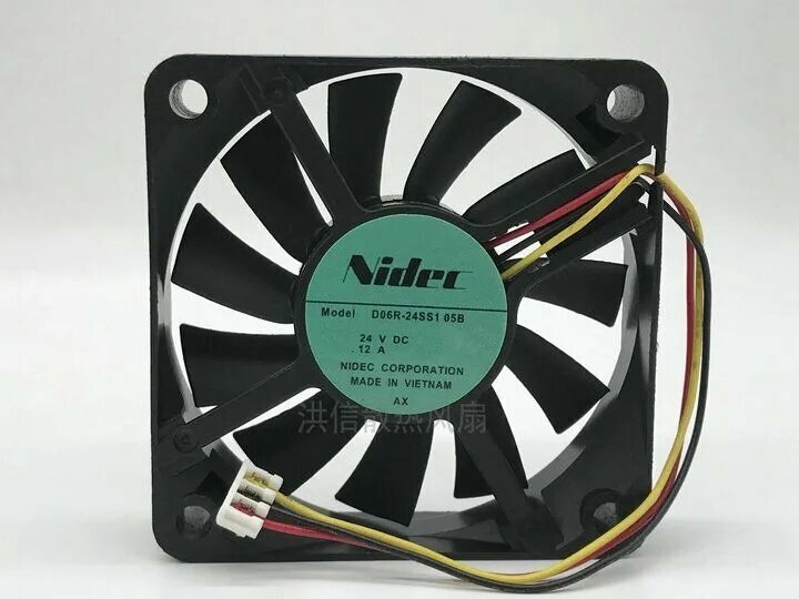 Вентилятор Охлаждения Nidec D06R-24SS1 05B 24V 0.12A 6CM 3PIN 6015 60 60 15мм ,60MM Вентилятор