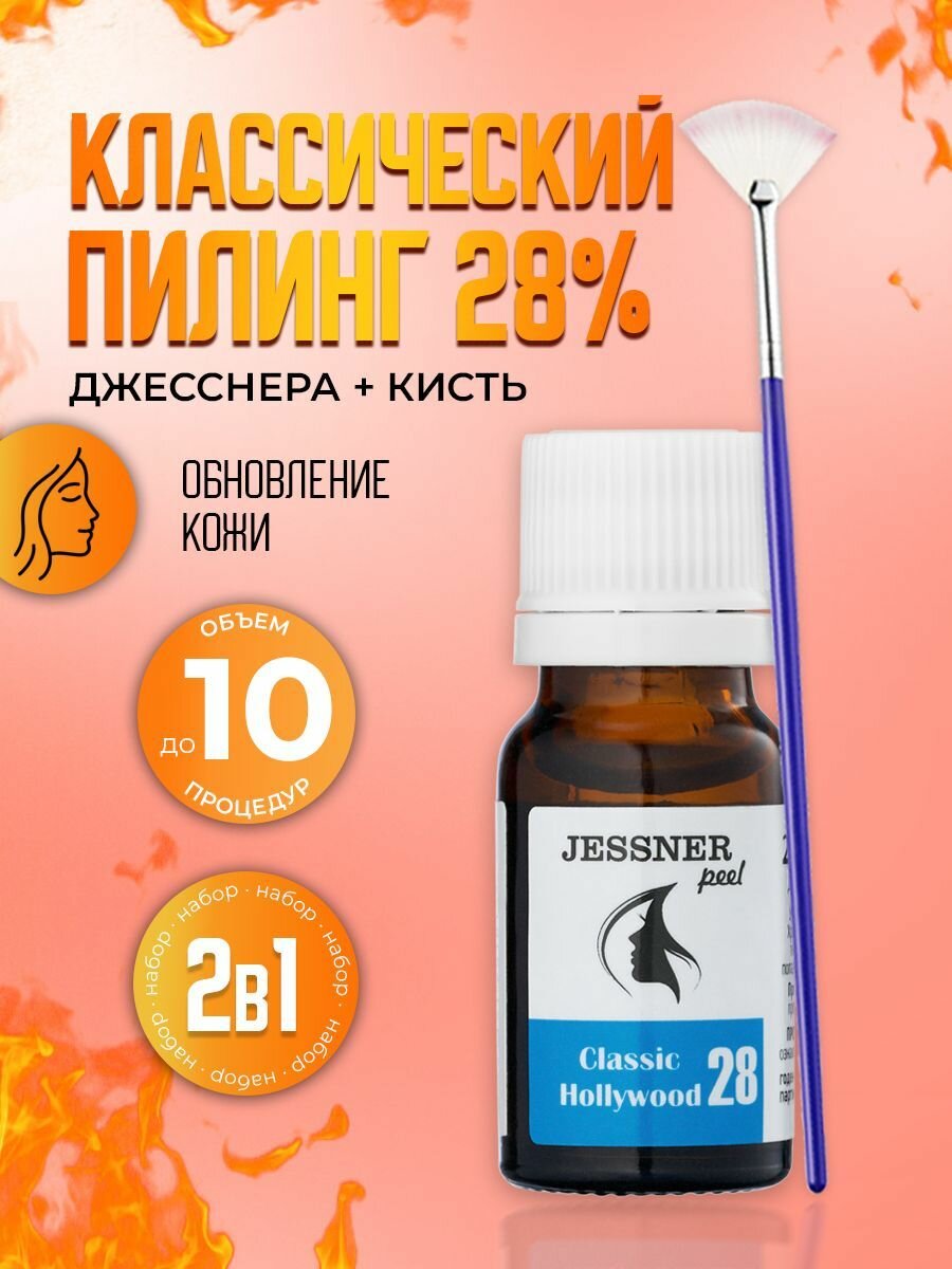 Trend Cosmetics Набор "2в1" Пилинг Джесснера Classic Hollywood 28% и кисть