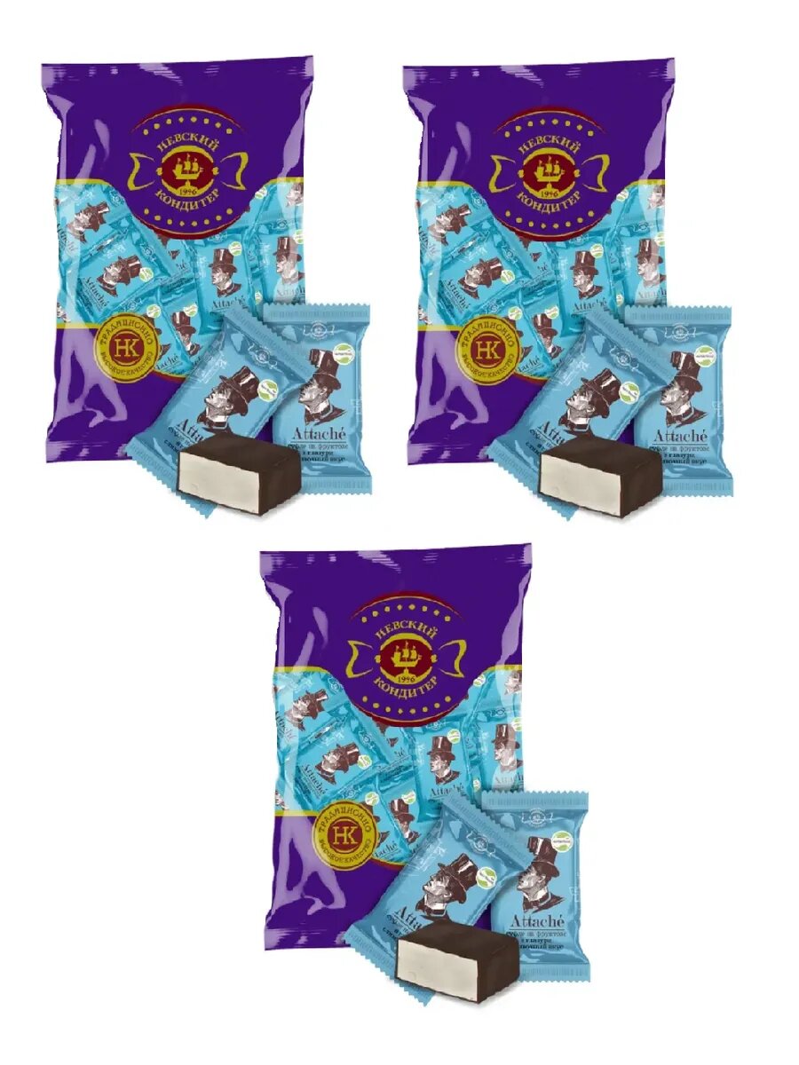 Невский Кондитер Конфеты Атташе со сливочным вкусом без сахара, 500 г, 3 уп