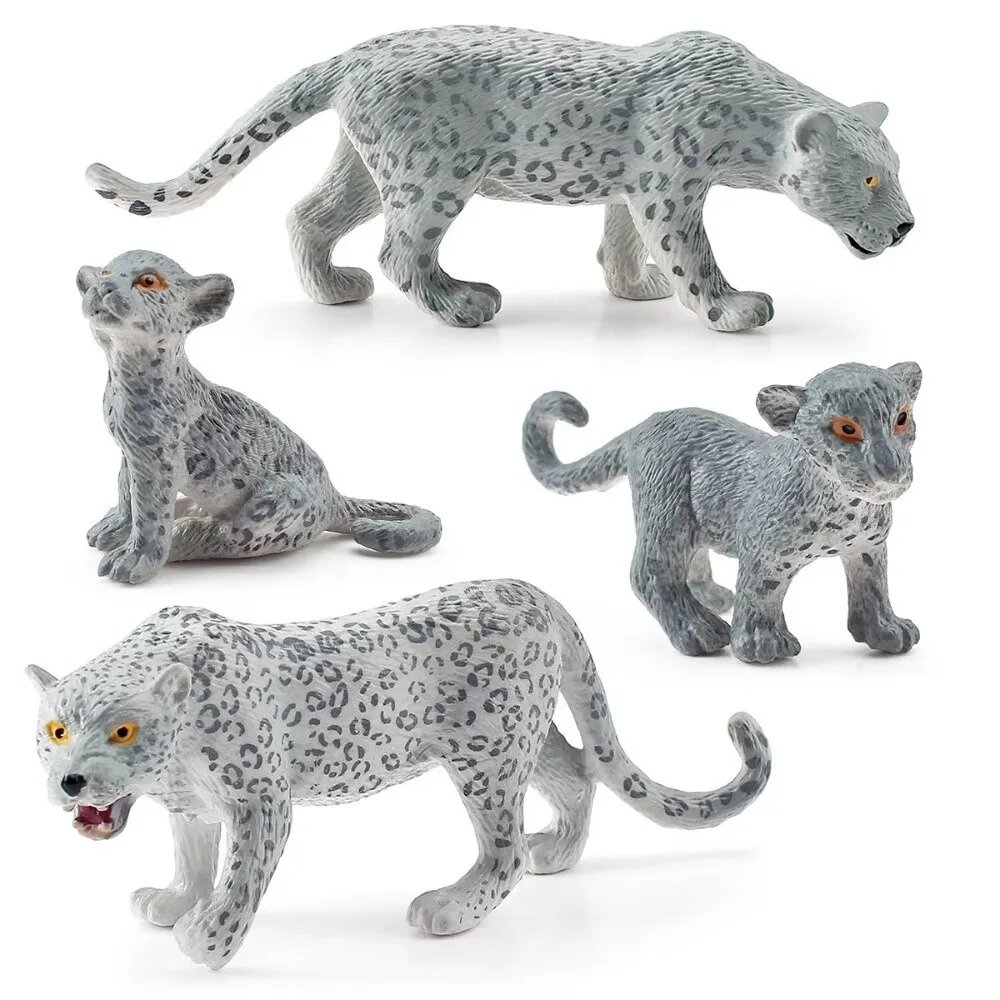 Фигурки Снежных Леопардов, 4шт, Цвет: 4PCS-Set
