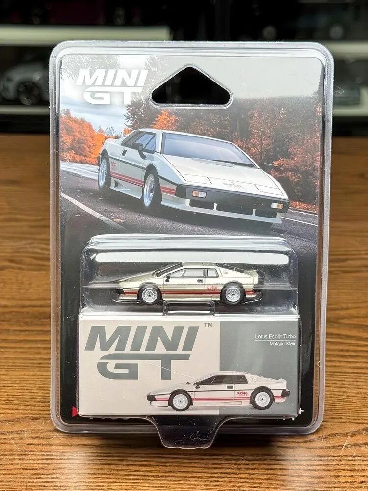 Машинка MINI GT 1/64 #1109 BL Lotus Esprit Turbo Metallic Silver Blister Packaging Die-cast Alloy Car Model Collection Gift
